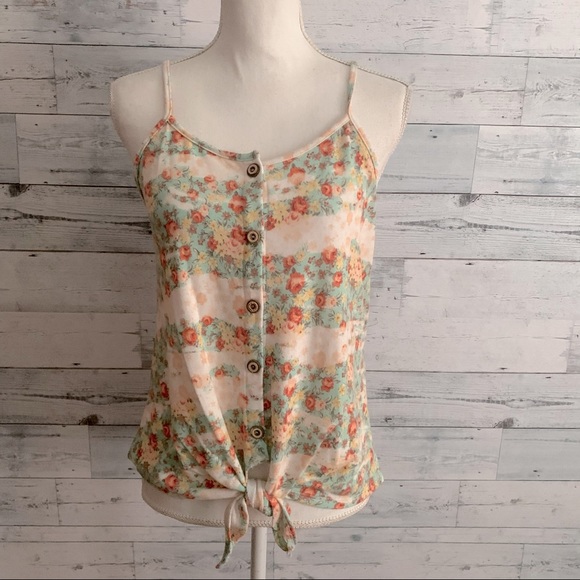 7th Ray | Tops | 7th Ray Floral Button Down Tank Top | Poshmark